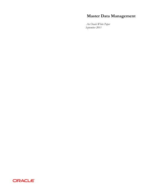 Master Data Management - Oracle