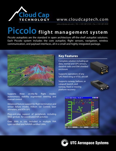 Piccolo Flight Management System - Cloud Cap Technology