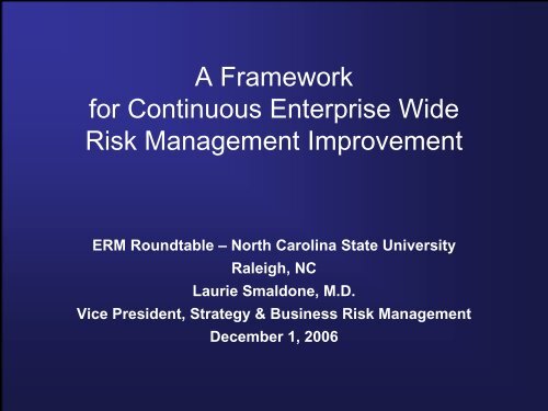 A Framework for Continuous Risk Management Improvement