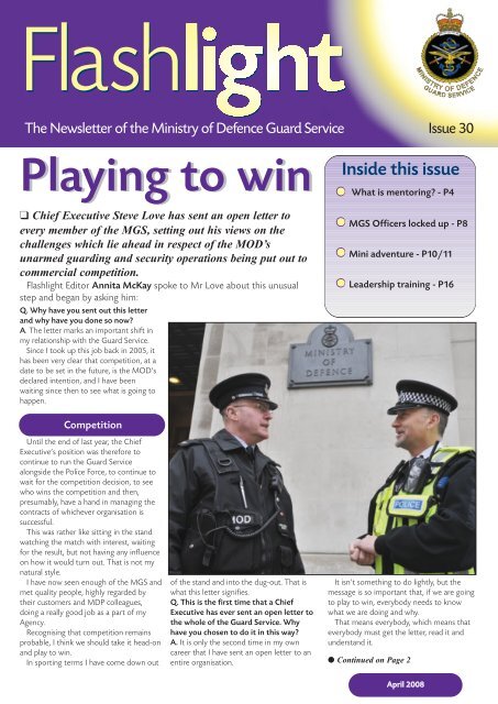 Flashlight - The Newsletter of the Ministry of Defence Guard Service ...