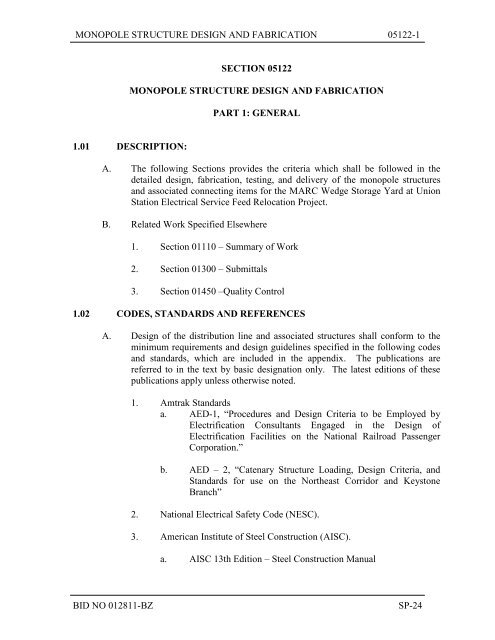 MONOPOLE STRUCTURE DESIGN AND FABRICATION 05122-1 ...