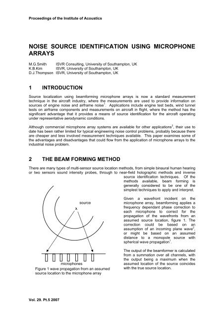 Noise source identification using microphone arrays - ISVR Consulting