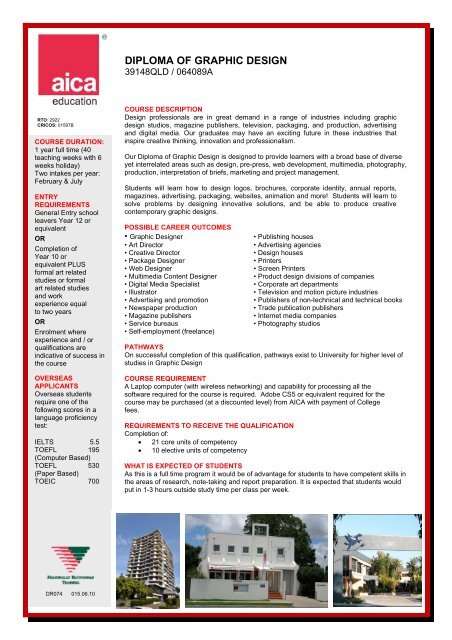 Diploma of Graphic Design nf