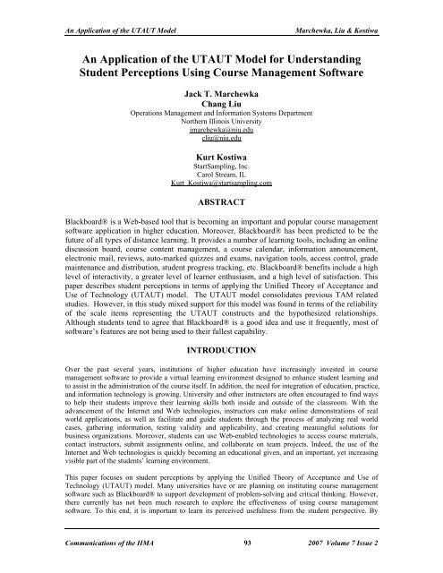 An Application of the UTAUT Model for Understanding ... - the IIMA