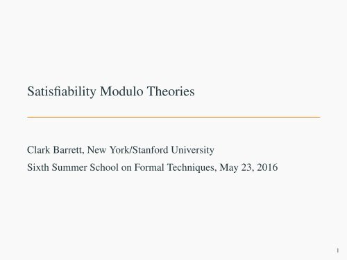 Satisfiability Modulo Theories