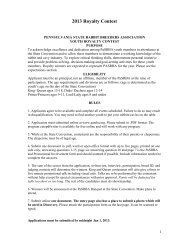 PaSRBA Rabbit Showmanship Score Sheet