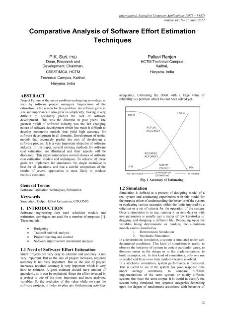 Comparative Analysis Of Software Effort Estimation Techniques