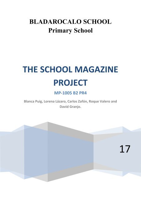 THE SCHOOL MAGAZINE PROJECT