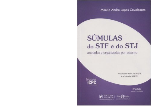 Márcio André Lopes Cavalcante - Súmulas do STF e do STJ - anotadas e organizadas por assunto ...