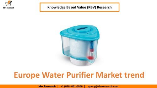 Europe Water Purifier Market trend