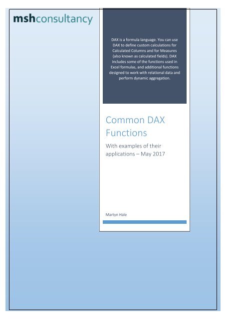 Common DAX Functions Workbook v1_2