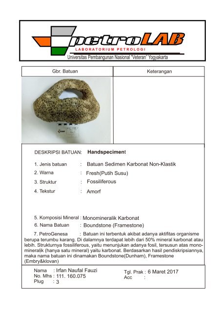 Karbonat Klastik (Rudstone&Boundstone) Pert 5