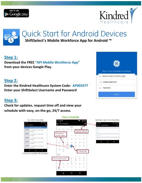 Android ShiftSelect App. West 4.19.17