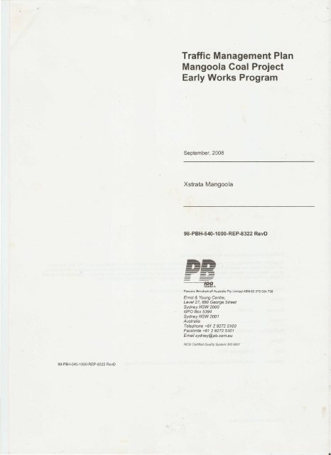 Traffic Management Plan Mangoola Coal Project Early Works Program