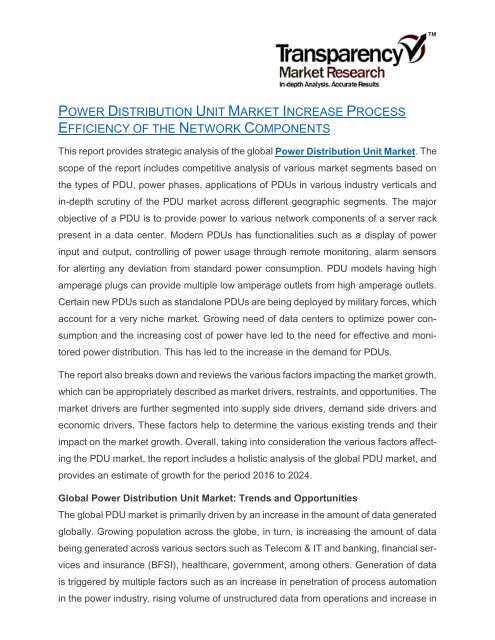Power Distribution Unit Market