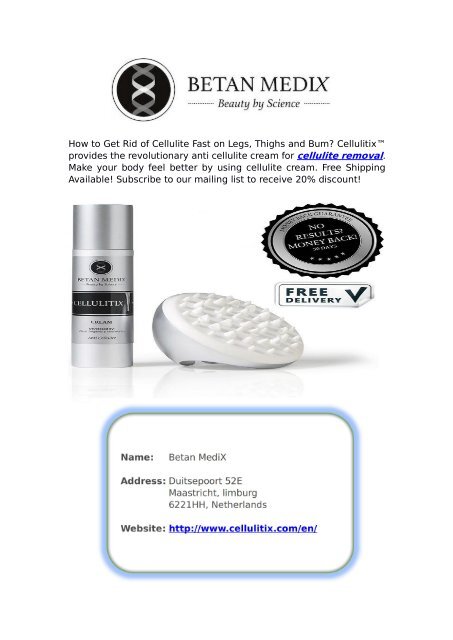 how to get rid of cellulite