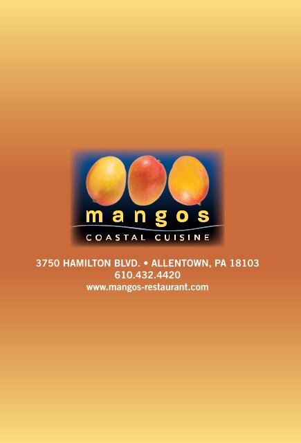 Lunch Menu - Mangos Restaurant