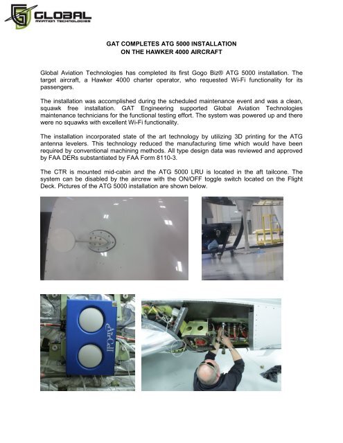 GAT COMPLETES ATG 5000 INSTALLATION