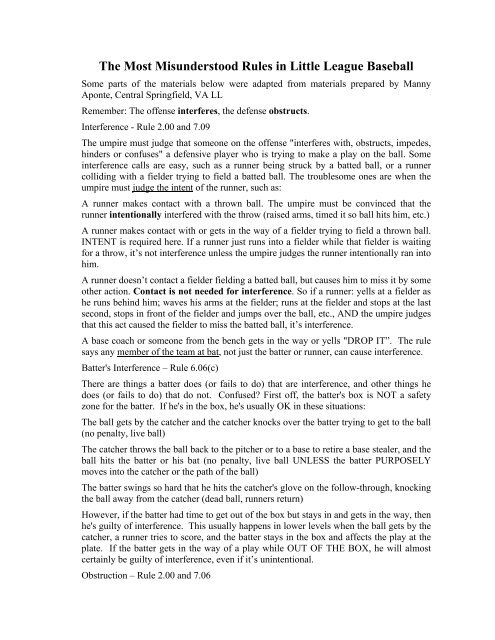 The Most Misunderstood Rules in Little League Baseball - Eteamz