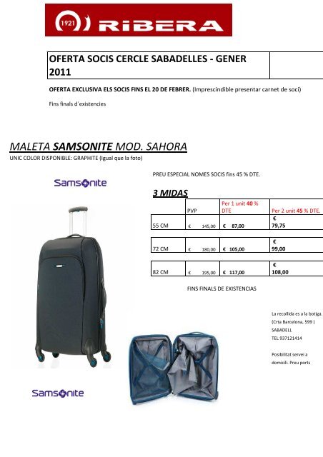MALETA SAMSONITE MOD. SAHORA