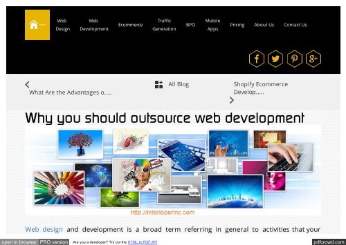 Why should I outsource web development Why should I outsource web development
