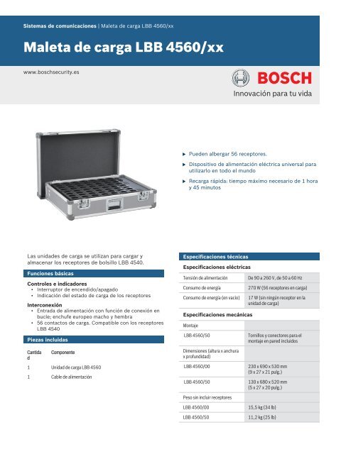 Maleta de carga LBB 4560/xx - Bosch Security Systems