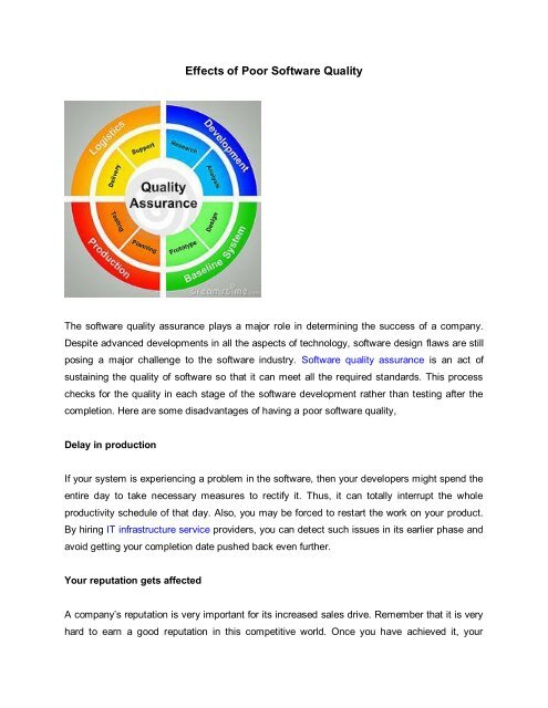 Effects of Poor Software Quality