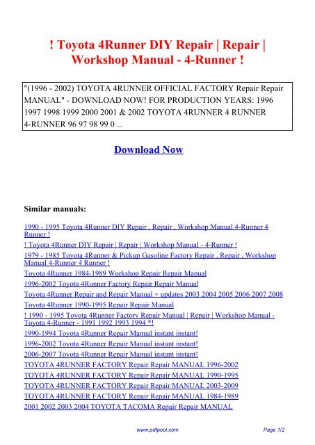 Toyota_4Runner_DIY_Repair_Repair_Workshop_Manual-4-Runner