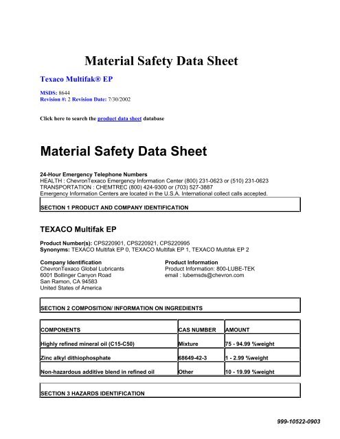 Material Safety Data Sheet Material Safety Data Sheet - Timken