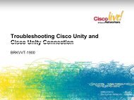 Troubleshooting Cisco Unity and Cisco Unity Connection
