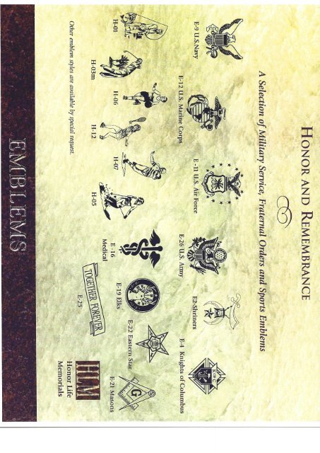 Granite Emblems Military, Fraternal Orders, Sports
