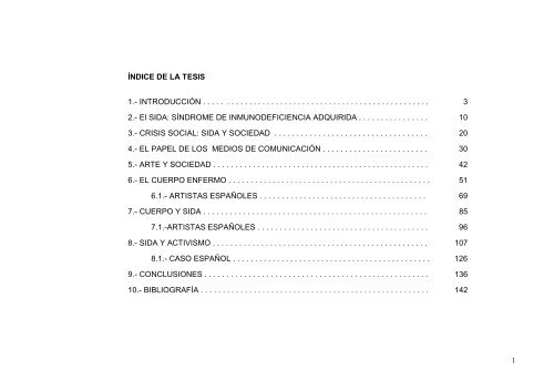 ÍNDICE DE LA TESIS 1.- INTRODUCCIÓN - Sida Studi