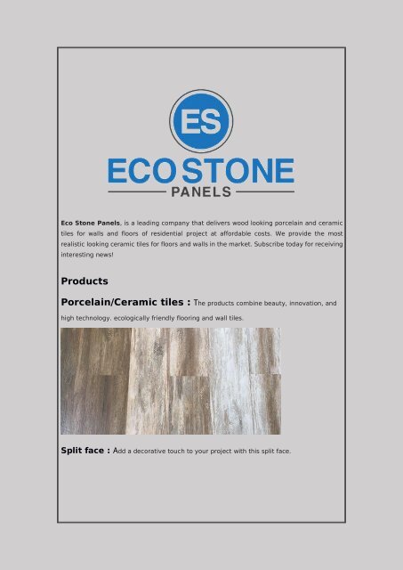 Eco Stone Panels