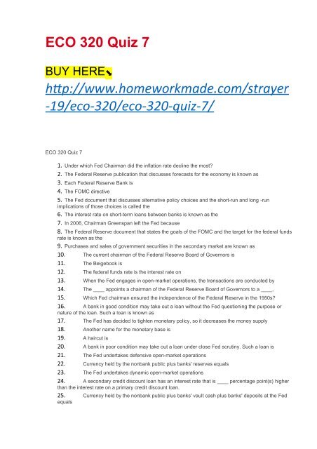 ECO 320 Quiz 7