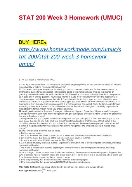 STAT 200 Week 3 Homework (UMUC)
