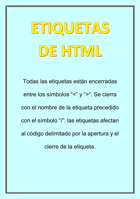 ETIQUETAS DE HTML