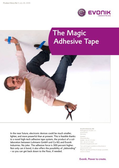 The Magic Adhesive Tape - Adhesives & Sealants - Evonik ...