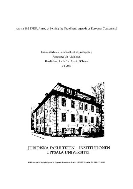 4 New objectives and the fall of ordoliberalism? - Konkurrensverket