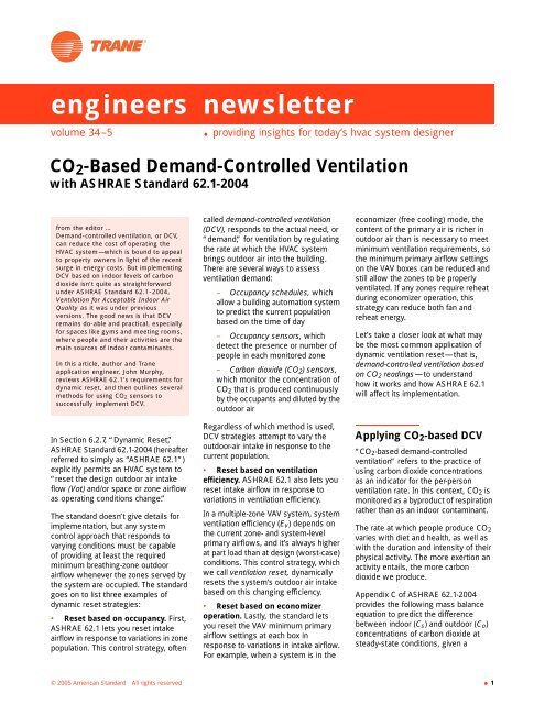 CO2-Based Demand-Controlled Ventilation - Trane