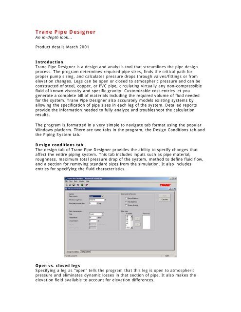 Trane Pipe Designer