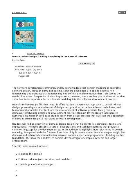 Eric Evans 2003 - Domain-Driven Design - Tackling Complexity in the ...