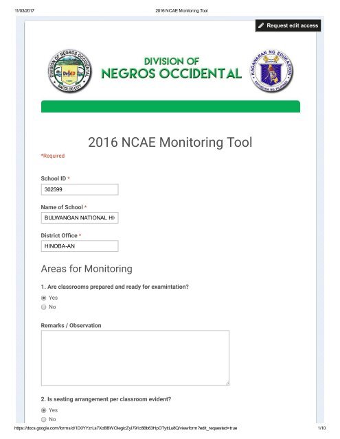 2016 NCAE Monitoring Tool