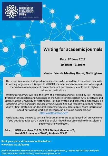 Writing for academic journals - flyer-1