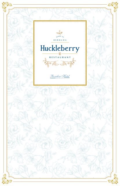 Huckleberry Menu