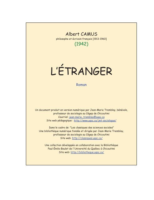 CAMUS-Letranger