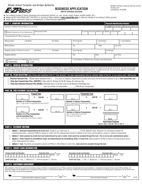 Rhode Island Turnpike And Bridge Authority RITBA E - E-ZPass