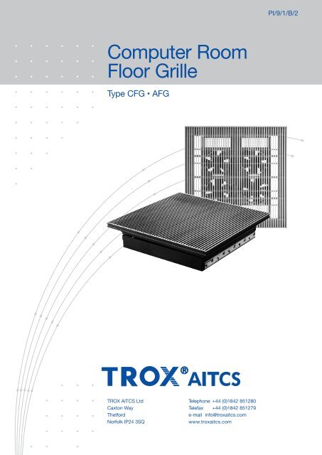 Computer Room Floor Grille - Trox AITCS