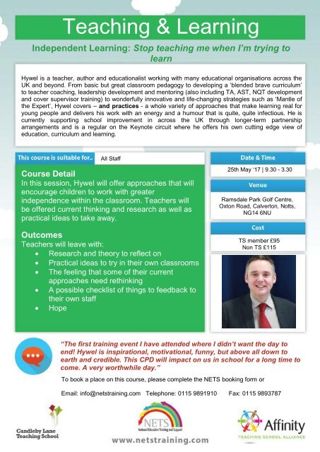 NETS Teaching&Learning Independence Hywel Roberts - Notts