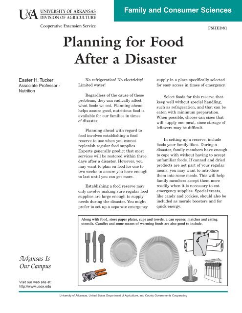 Planning for Food After a Disaster