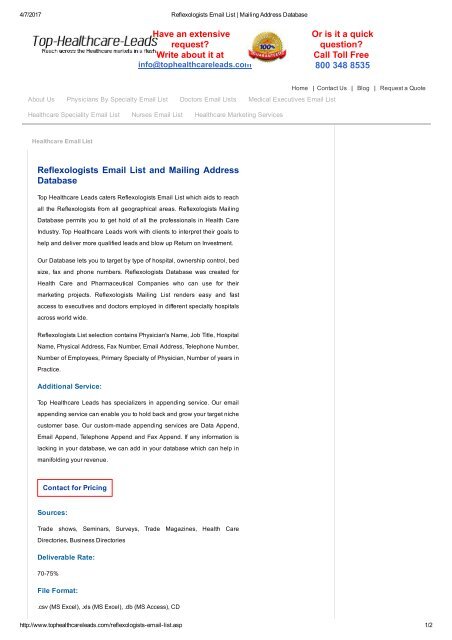 Reflexologists Email Addresses